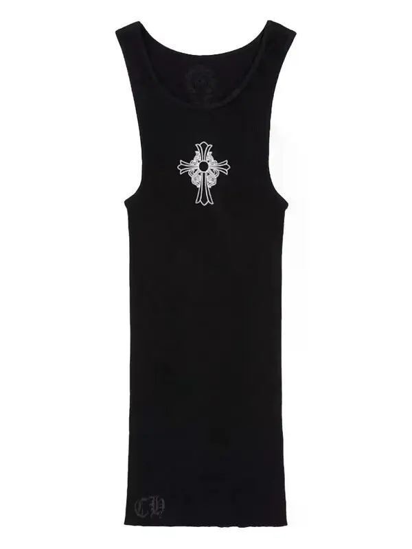 Chrome Hearts Ribbed Tank Top With Cross Motif