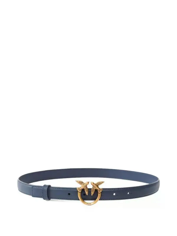 Pinko Love Berry Buckle Leather Belt - Blue