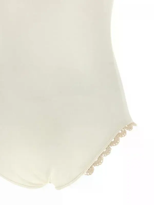 Magda Butrym Crochet-trimmed Bodysuit - White