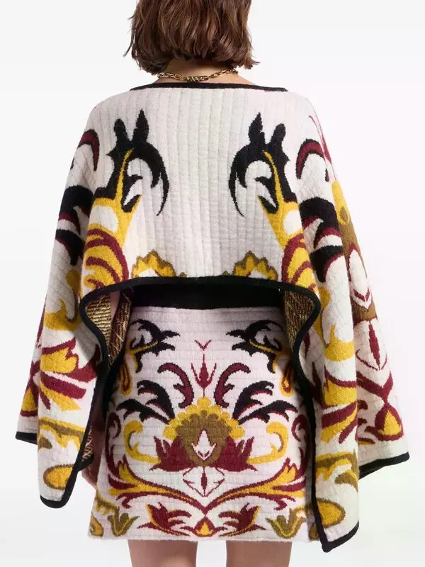 La DoubleJ Floral-patterned Wide-sleeve Stole