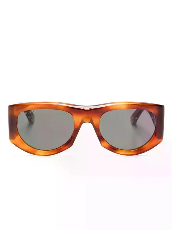 Gucci Rectangle-frame Sunglasses - Brown