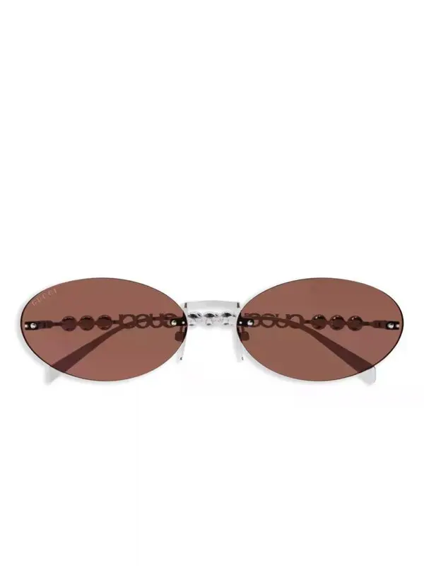 Gucci Oval Sunglasses - Silver