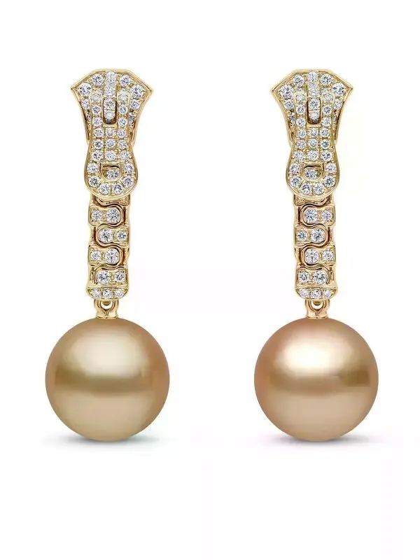 Yoko London 18k Yellow South Sea Pearl And Diamond Earrings - Gold