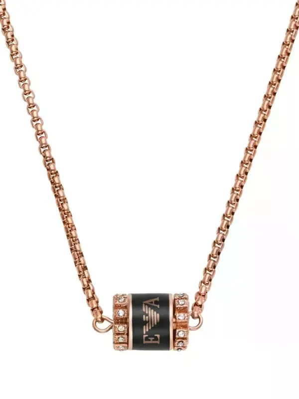 Emporio Armani Crystal-embellished Pendant Necklace - Pink