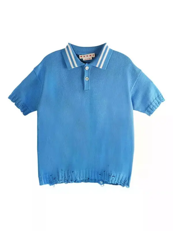 Marni Frayed-hem Polo Shirt