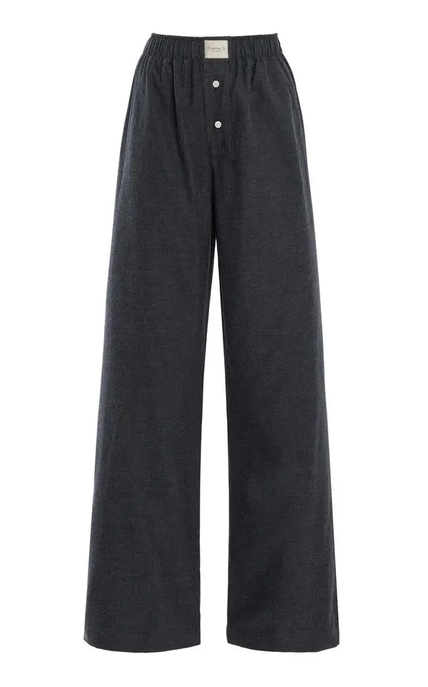 Comme Si La Boxer Alta Cotton-flannel Pants - Grey