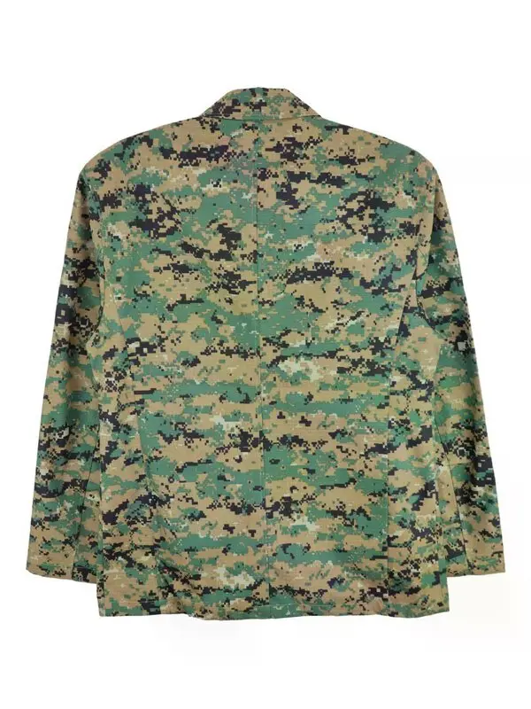 THUG CLUB Army Camouflage Single-breasted Blazer