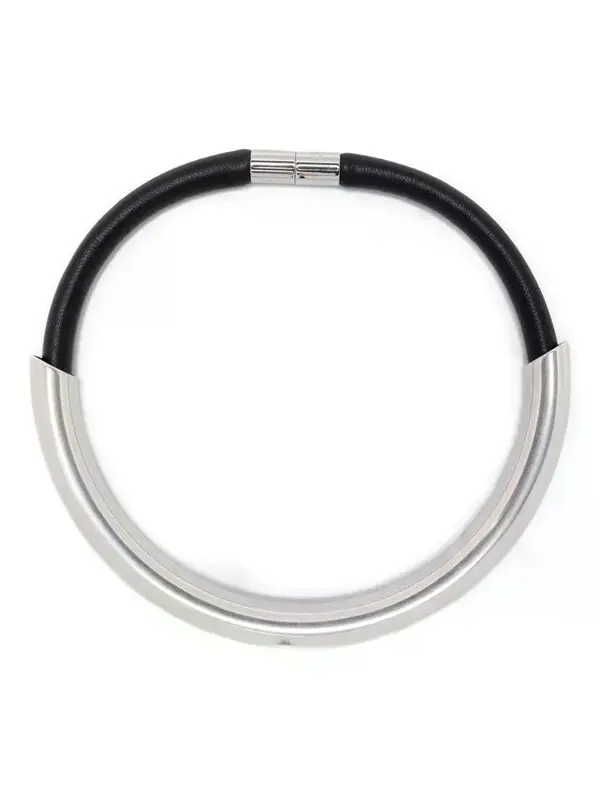 Isabel Marant Cord-leather Necklace - Silver
