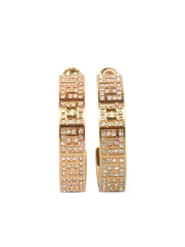 Fendi Ff-embellished Hoop Earrings - Gold