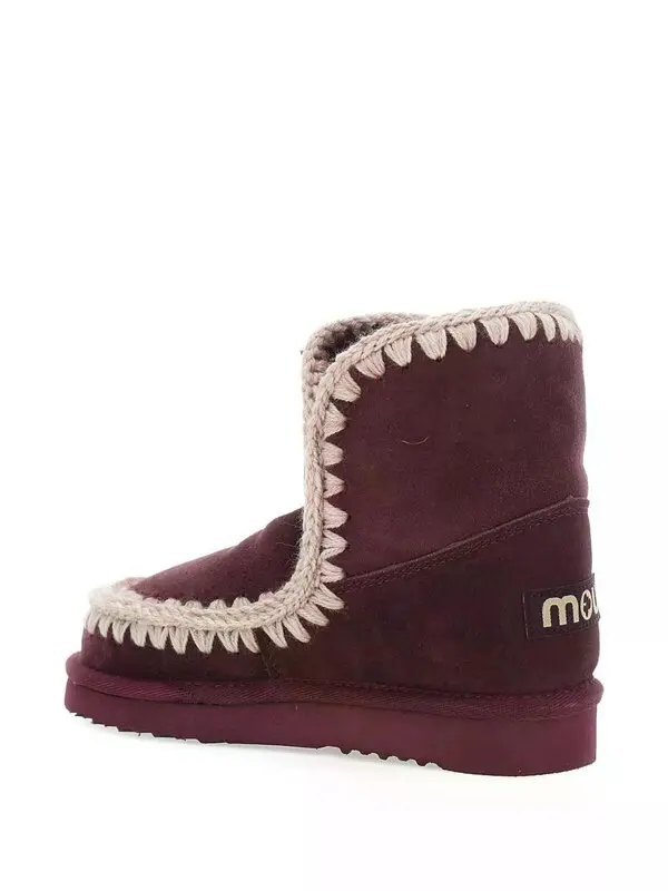 Mou Crochet-trimmed Suede Boots