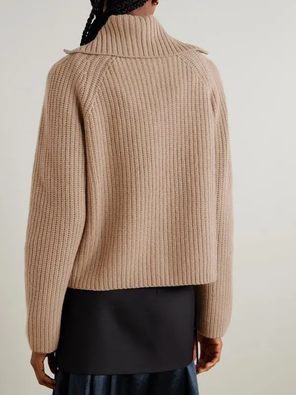 ALLUDE Ribbed Wool And Cashmere-blend Cardigan
