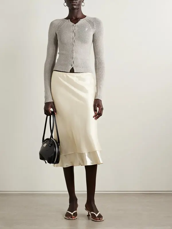 Acne Studios Embroidered Organic Cotton-blend Cardigan - Gray