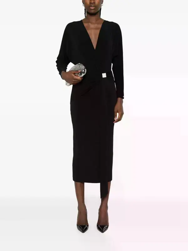 NISSA Crystal-embellished Midi Dress