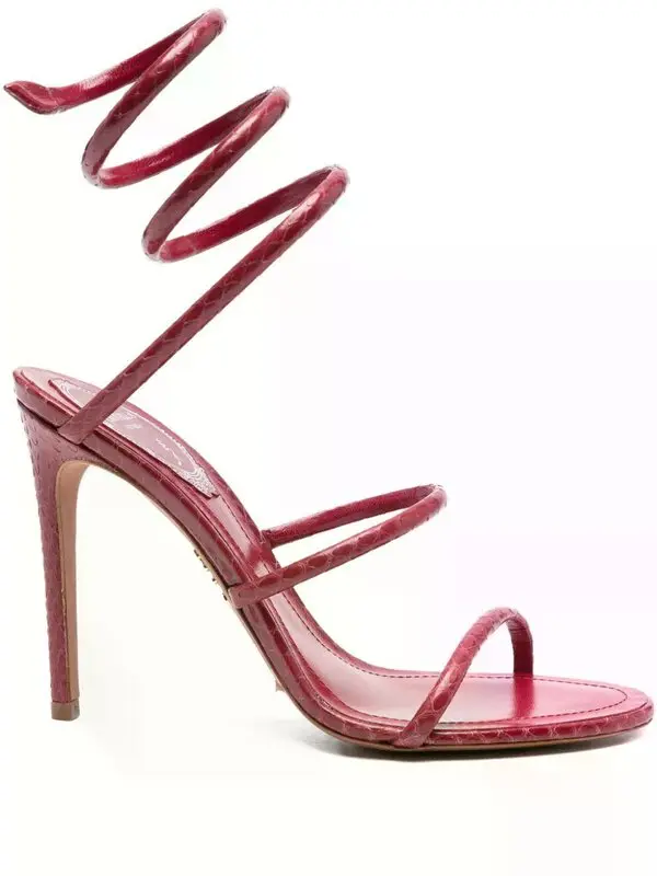 Rene Caovilla 80mm Cleo Spiral-wrap Leather Sandals