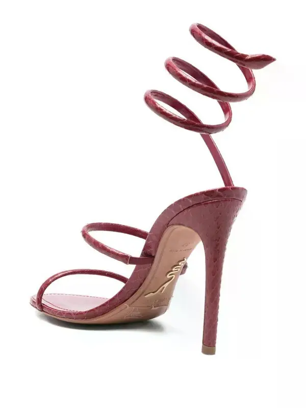 Rene Caovilla 80mm Cleo Spiral-wrap Leather Sandals