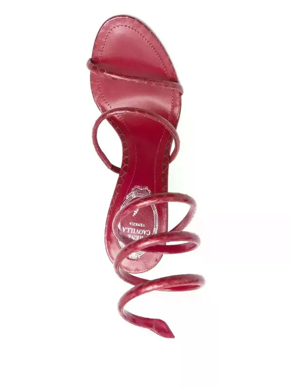 Rene Caovilla 80mm Cleo Spiral-wrap Leather Sandals