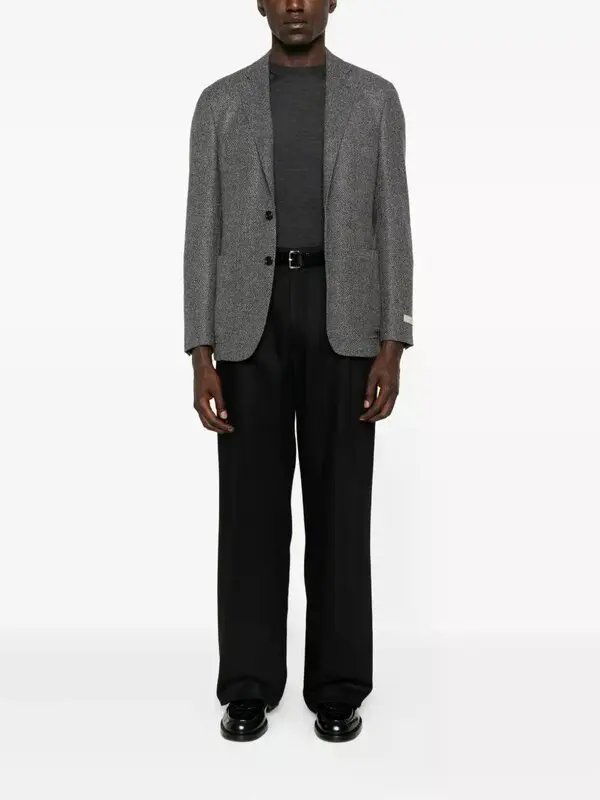Canali Crew-neck Long Sleeve Wool T-shirt