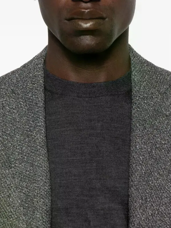Canali Crew-neck Long Sleeve Wool T-shirt