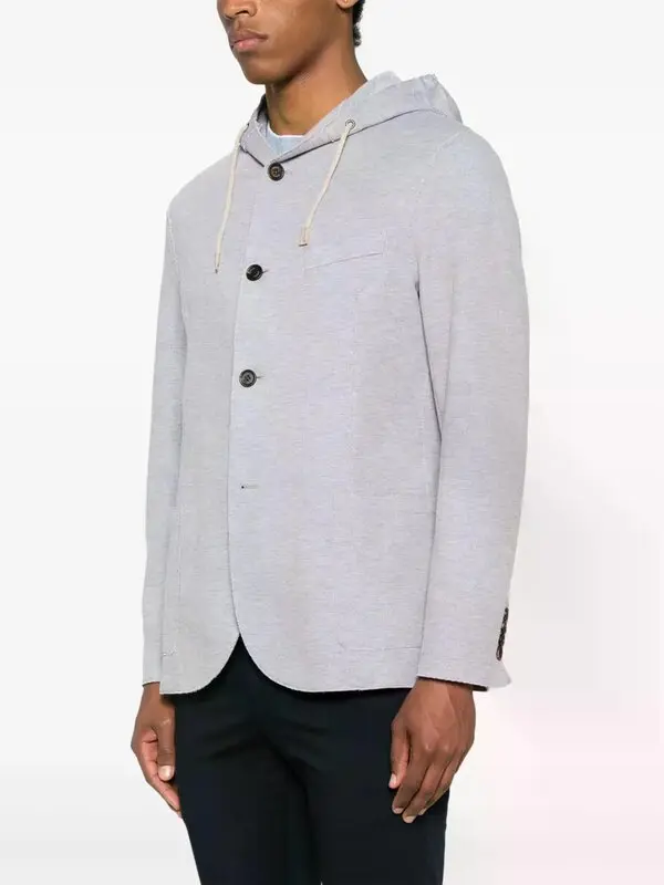 Eleventy Hooded Blazer - Grey