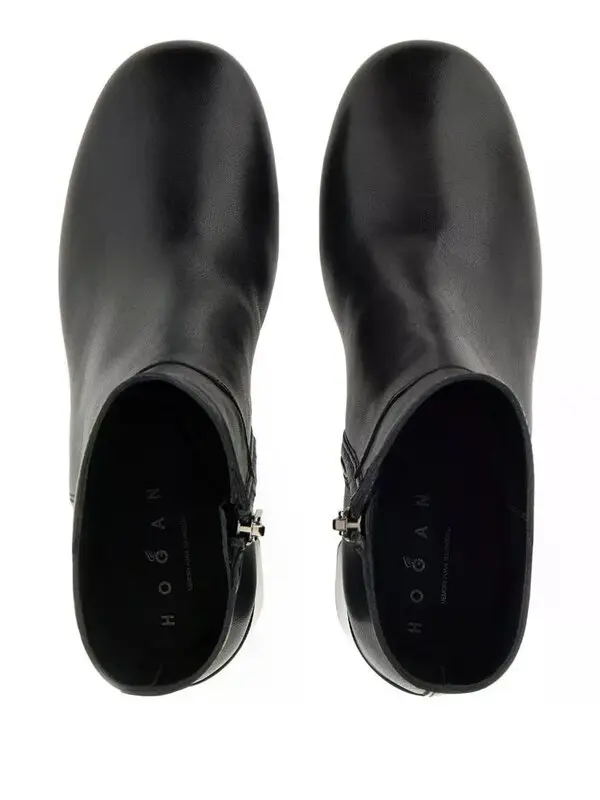 Hogan 90mm Leather Ankle Boots - Black