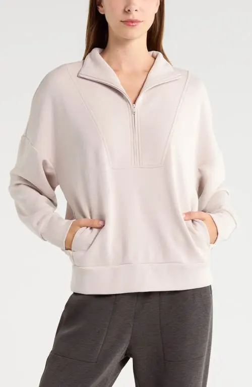 Zella Half Zip Pullover - Grey Pebble
