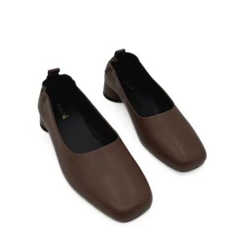 AMIE RAFA Planner Mini Block Heel - Brown