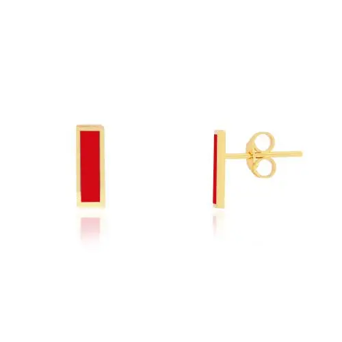 THE LOVERY FINE JEWELRY Bar Stud Earrings - Coral