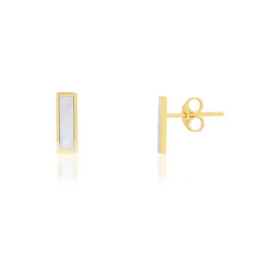 THE LOVERY FINE JEWELRY Mother Of Pearl Bar Stud Earrings - White