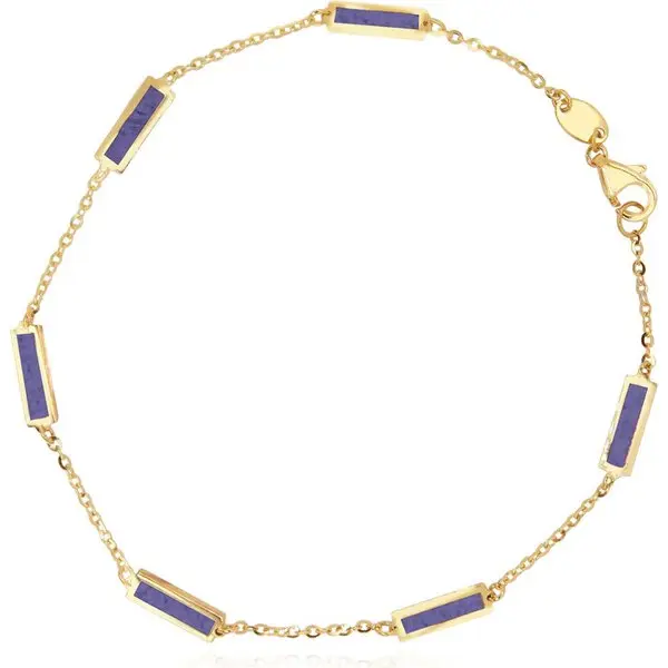 THE LOVERY FINE JEWELRY Amethyst Bar Chain Bracelet - Purple