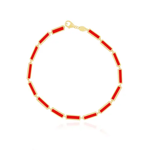 THE LOVERY FINE JEWELRY 14k Yellow Gold Bar Bracelet - Coral