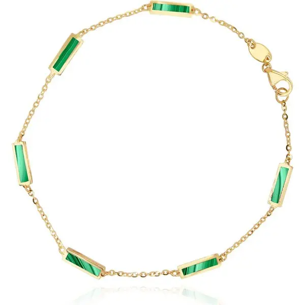 THE LOVERY FINE JEWELRY Malachite Bar Chain Bracelet - Green