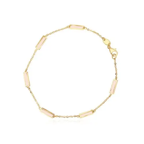 THE LOVERY FINE JEWELRY Bar Chain Bracelet - Pink Pearl