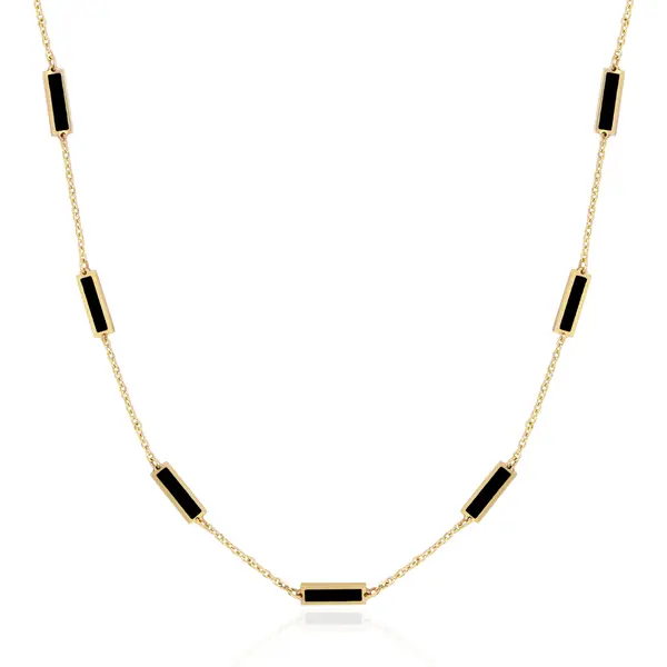 THE LOVERY FINE JEWELRY Bar Chain Necklace - Onyx