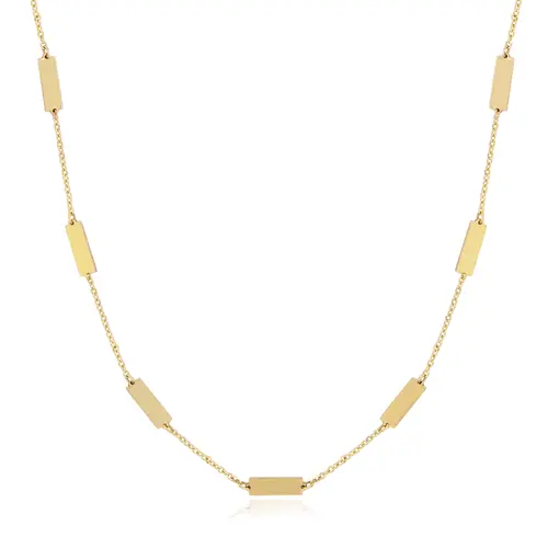 THE LOVERY FINE JEWELRY 14k Yellow Bar Chain Necklace - Gold