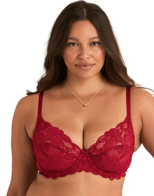ADORE ME London Unlined Full Coverage Bra - Dark Red