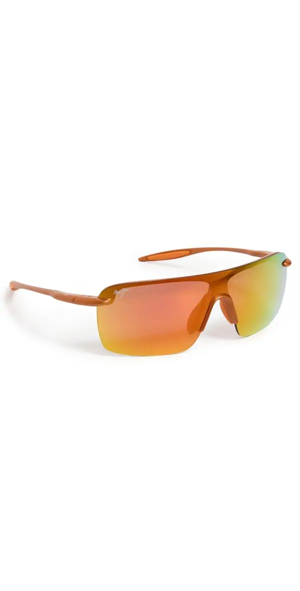 Maui Jim Palulu Semi-rimless Shield Sunglasses - Orange/red