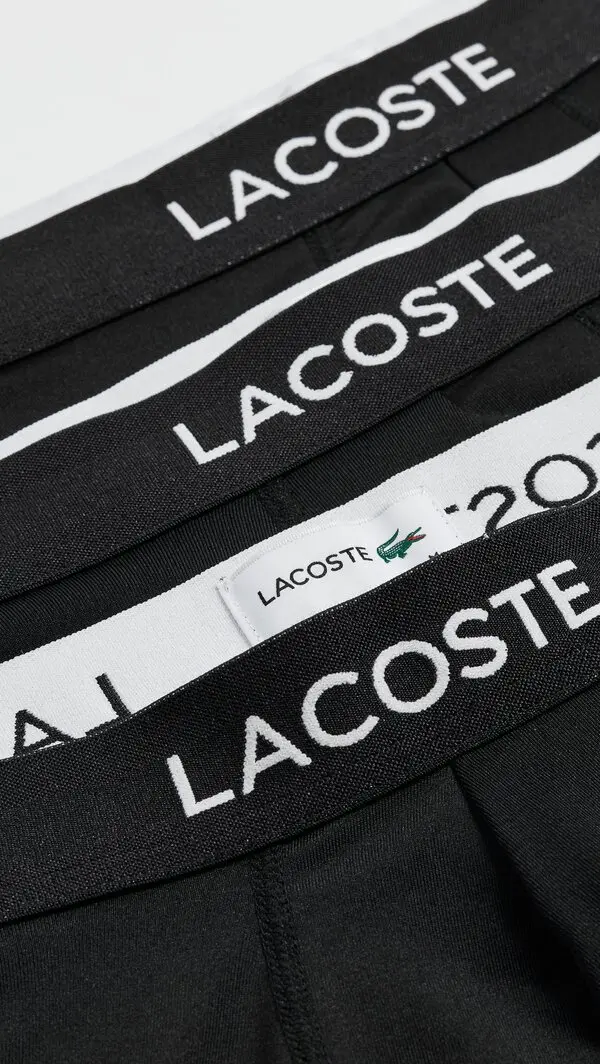 Lacoste Microfiber Trunks 3 Pack - Black