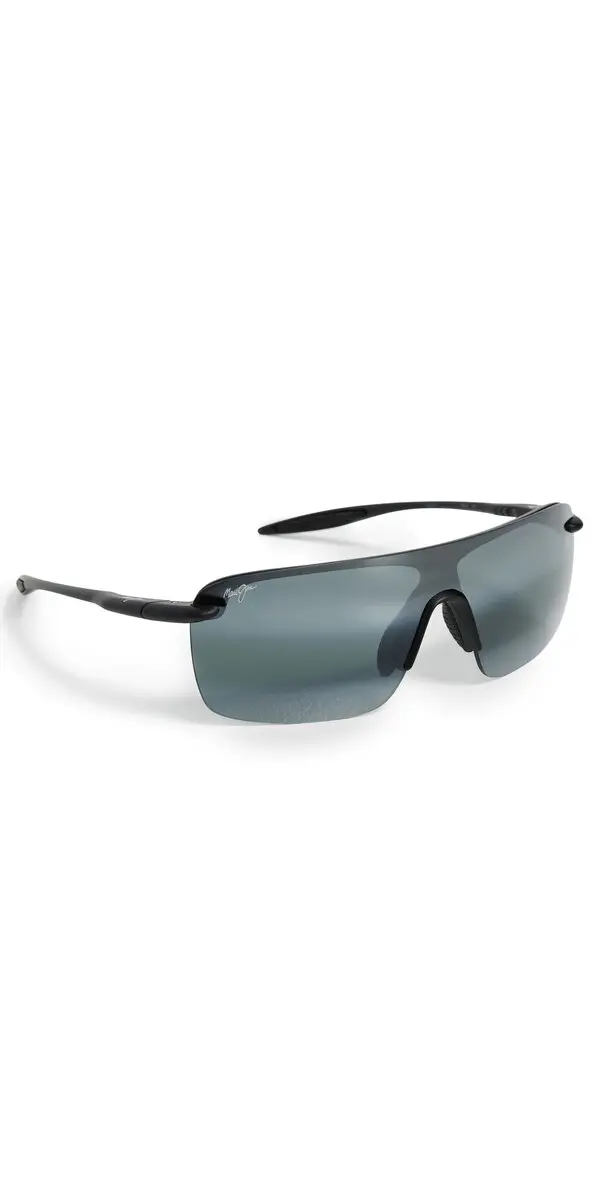 Maui Jim Palulu Shield Sunglasses - Black-black-grey