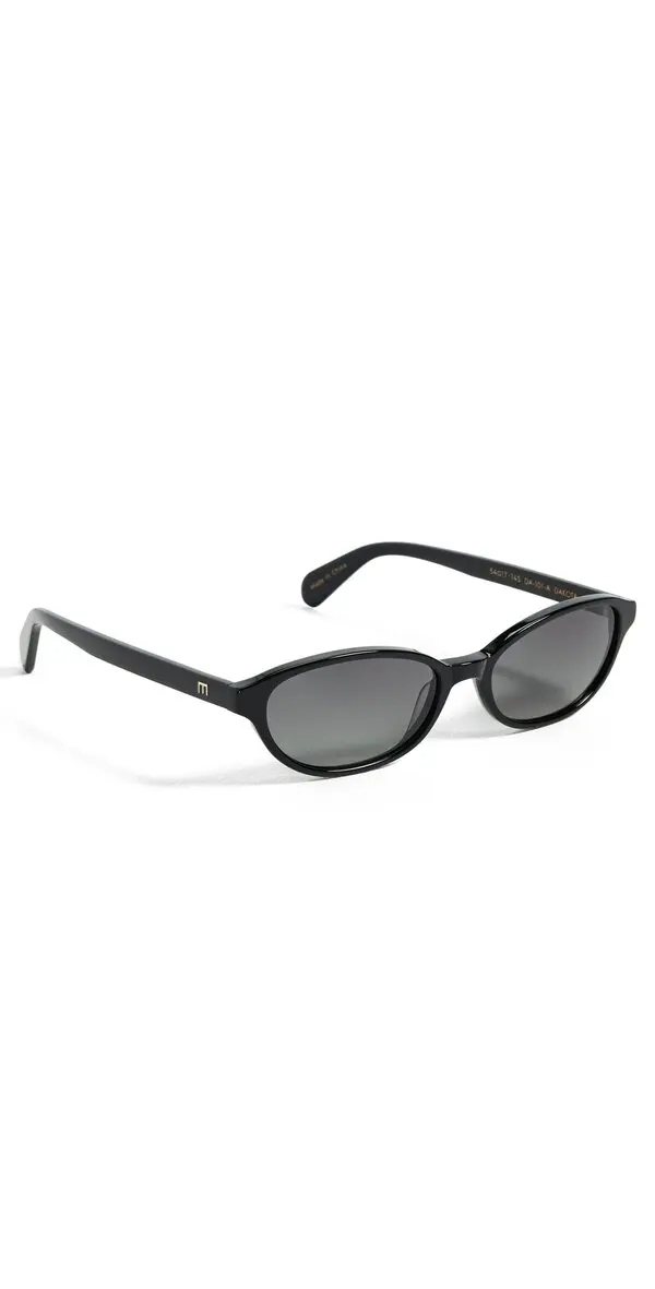 ELISA JOHNSON Dakota Oval Sunglasses - Gloss Black