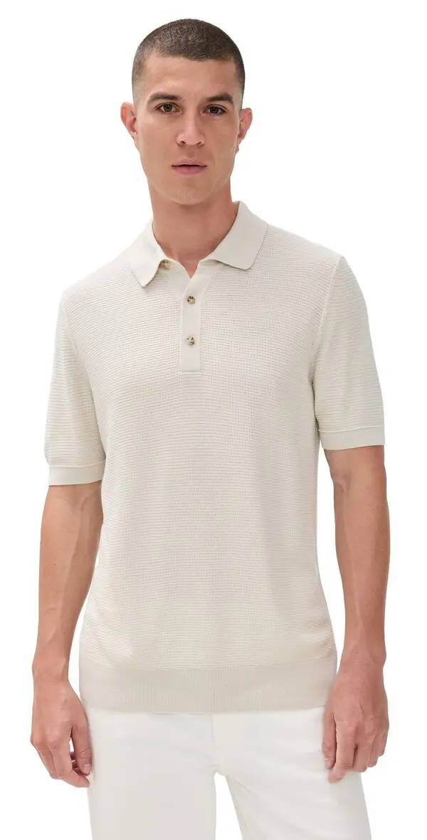 BOSS H-iannotti Knit Polo Shirt - Open White
