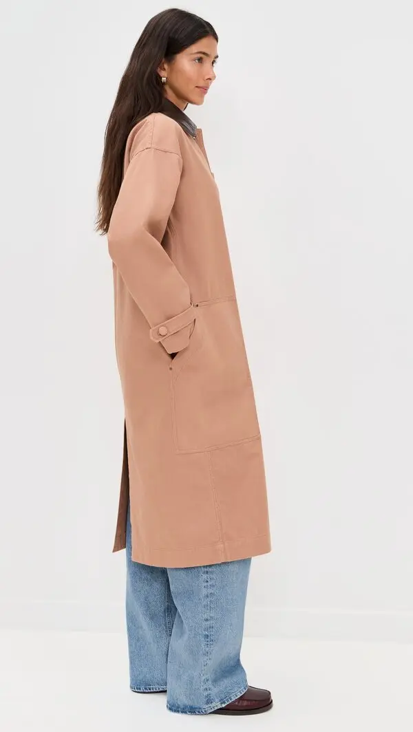 LE BOP Long Utility Barn Jacket - Mocha