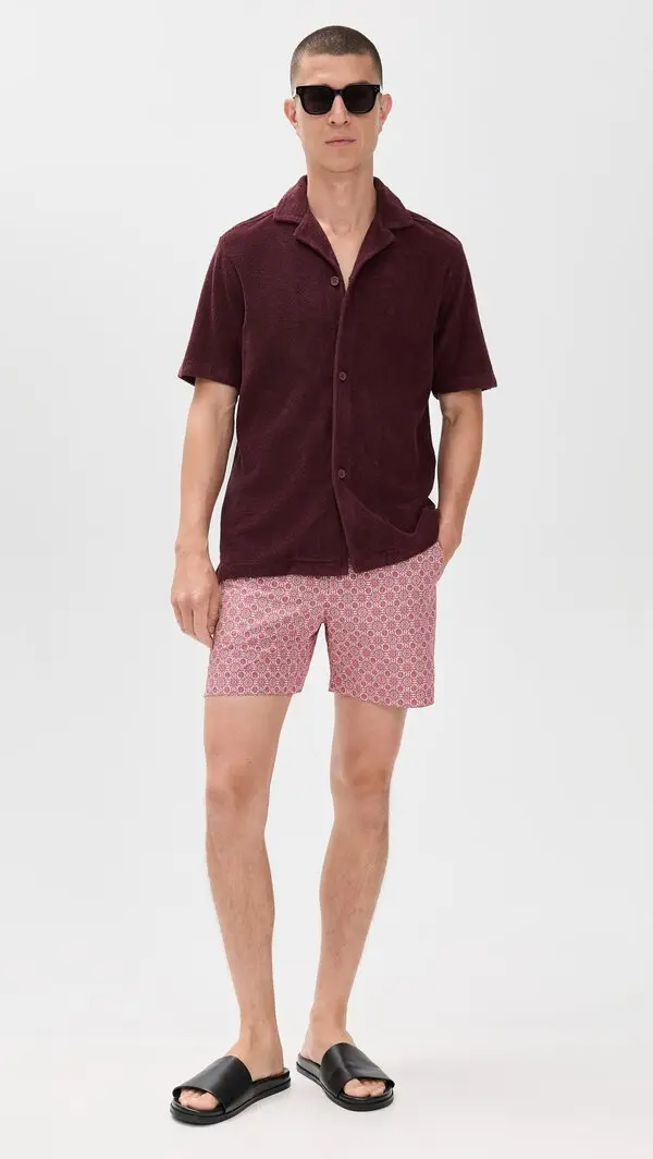 Orlebar Brown Bulldog Alchemy 6 Trunks - Dark Ruby
