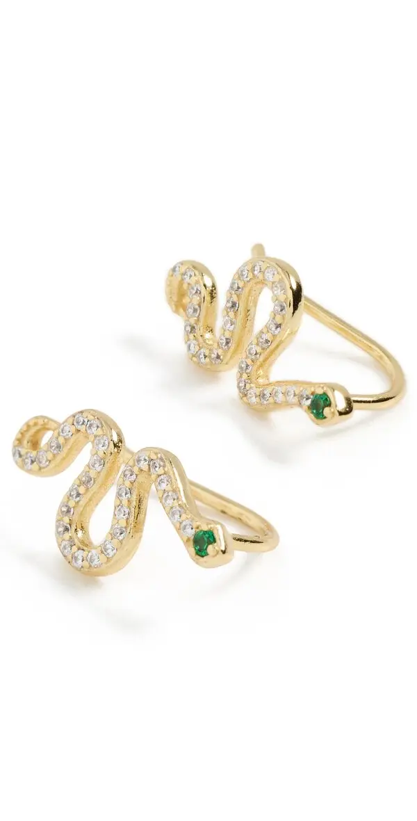 Shashi Serpent Climber Earrings - Gold