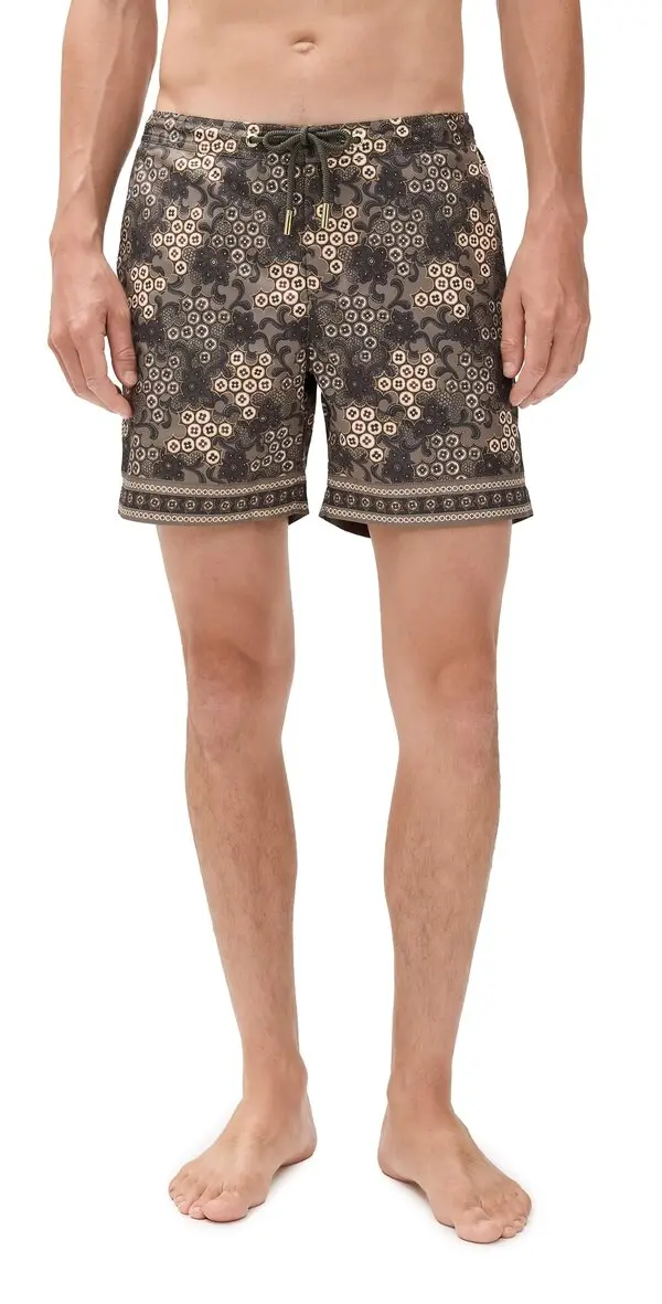 Orlebar Brown Bulldog Drawcord Paisley Bloom 6" Shorts - Bronze