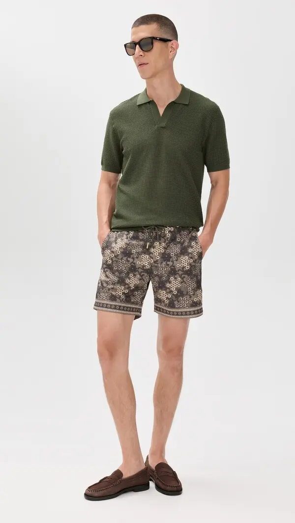 Orlebar Brown Bulldog Drawcord Paisley Bloom 6" Shorts