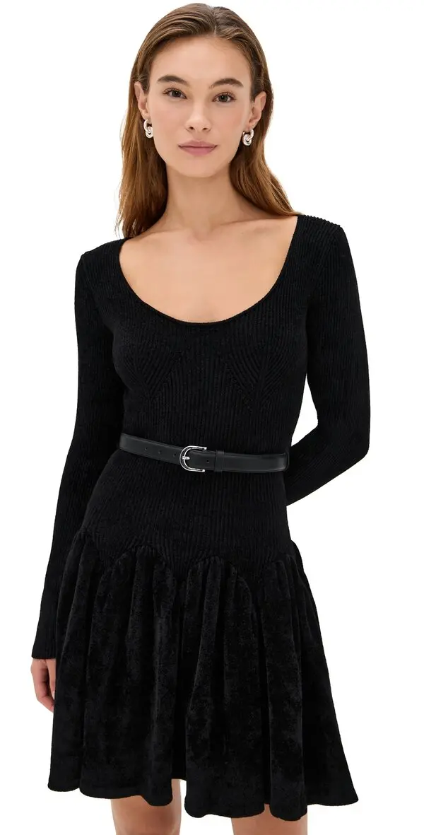 SELF-PORTRAIT Chenille Knit Mini Dress