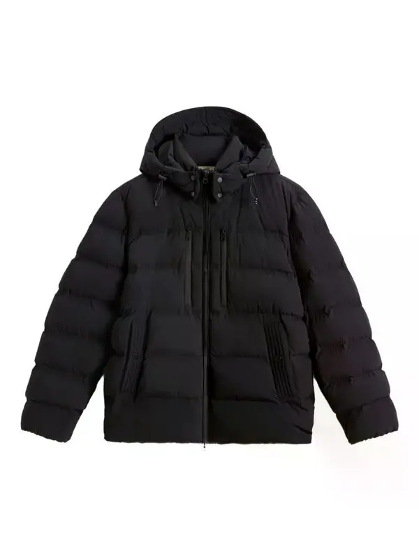 Woolrich Stretch Hooded Puffer Jacket - Black