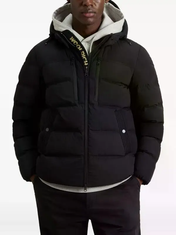 Woolrich Stretch Hooded Puffer Jacket - Black