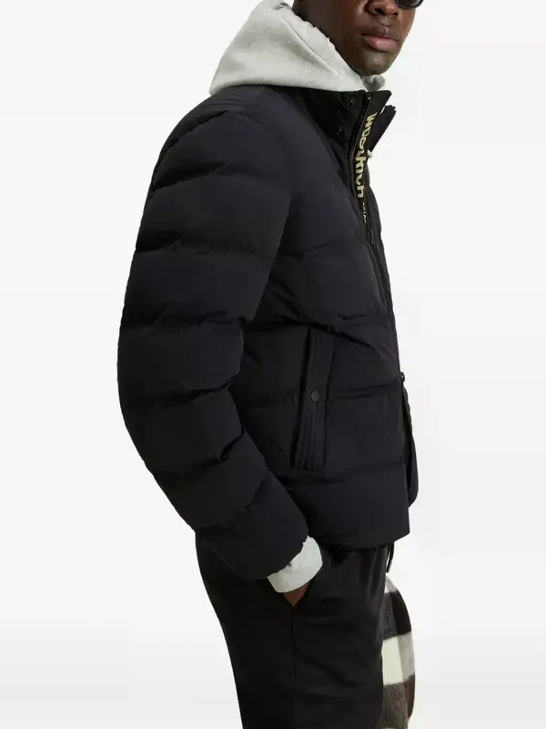 Woolrich Stretch Hooded Puffer Jacket - Black