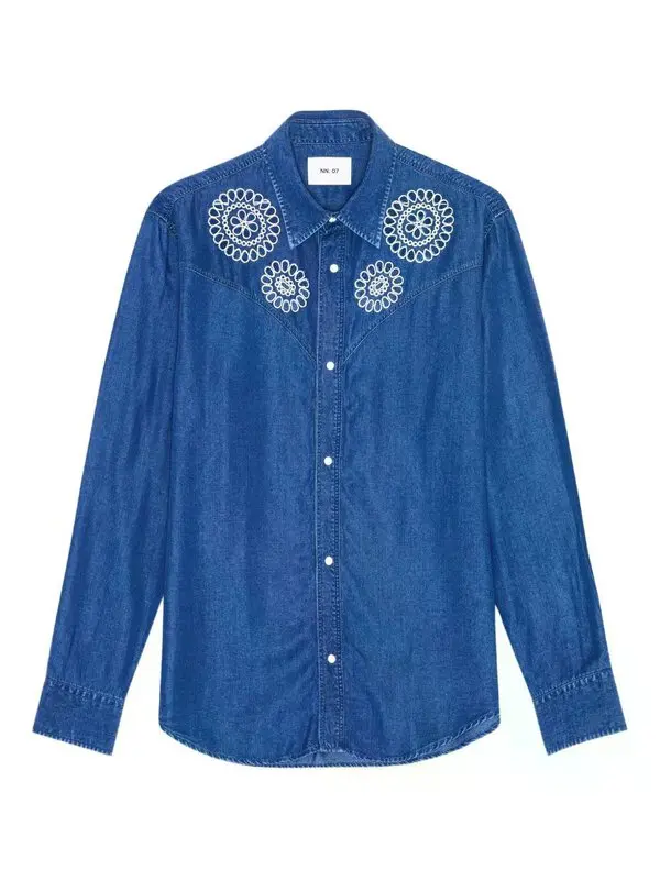 Nn07 Embroidered Denim Shirt